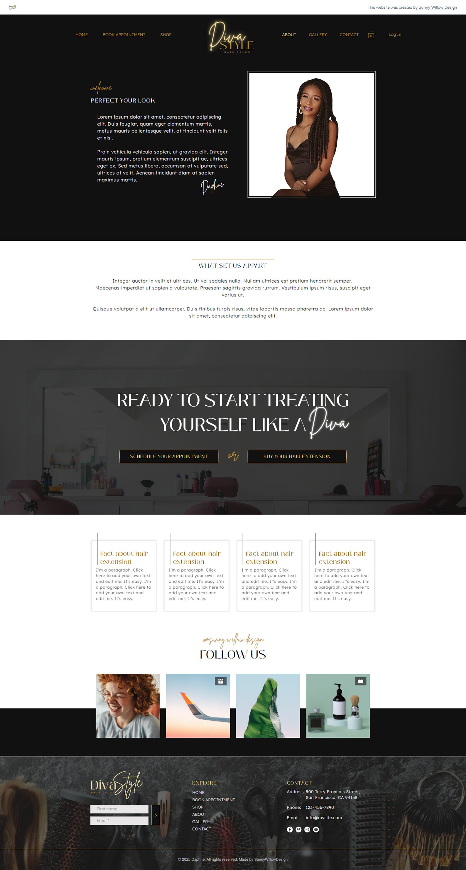 Bold Style Wix Website Template: Hair Salon, Wig Store - Etsy
