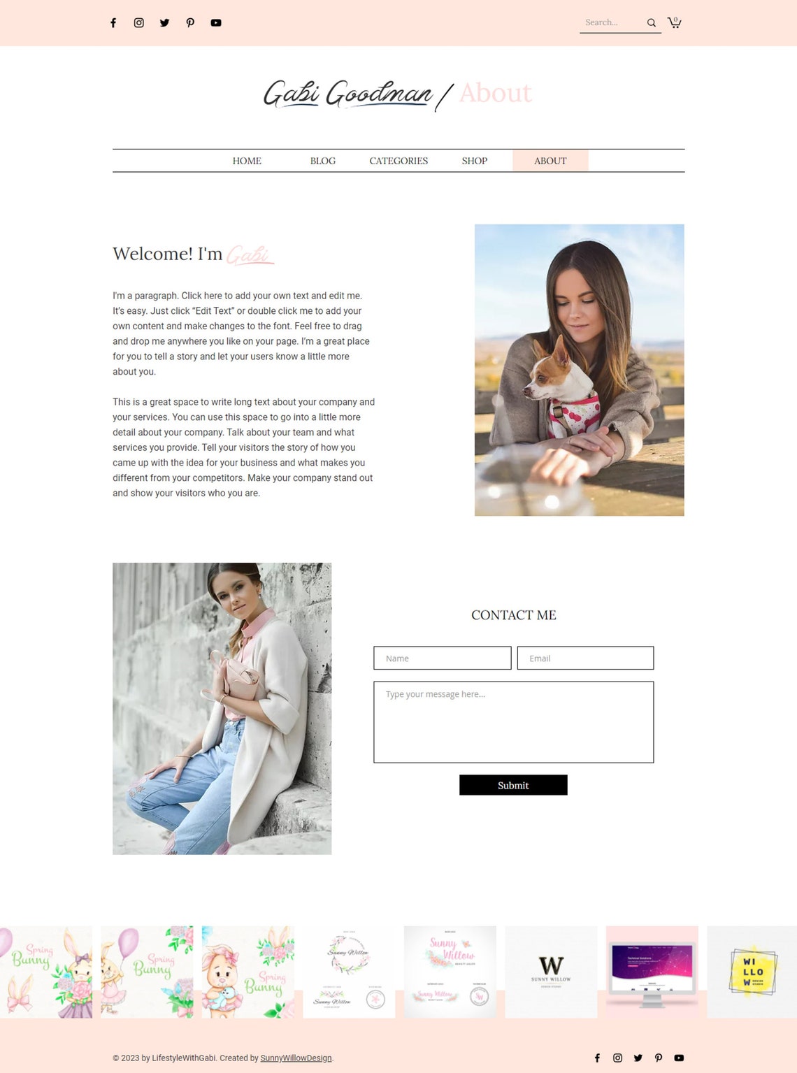 Wix Blog Website Wix Website Template Beauty Blog Wix - Etsy