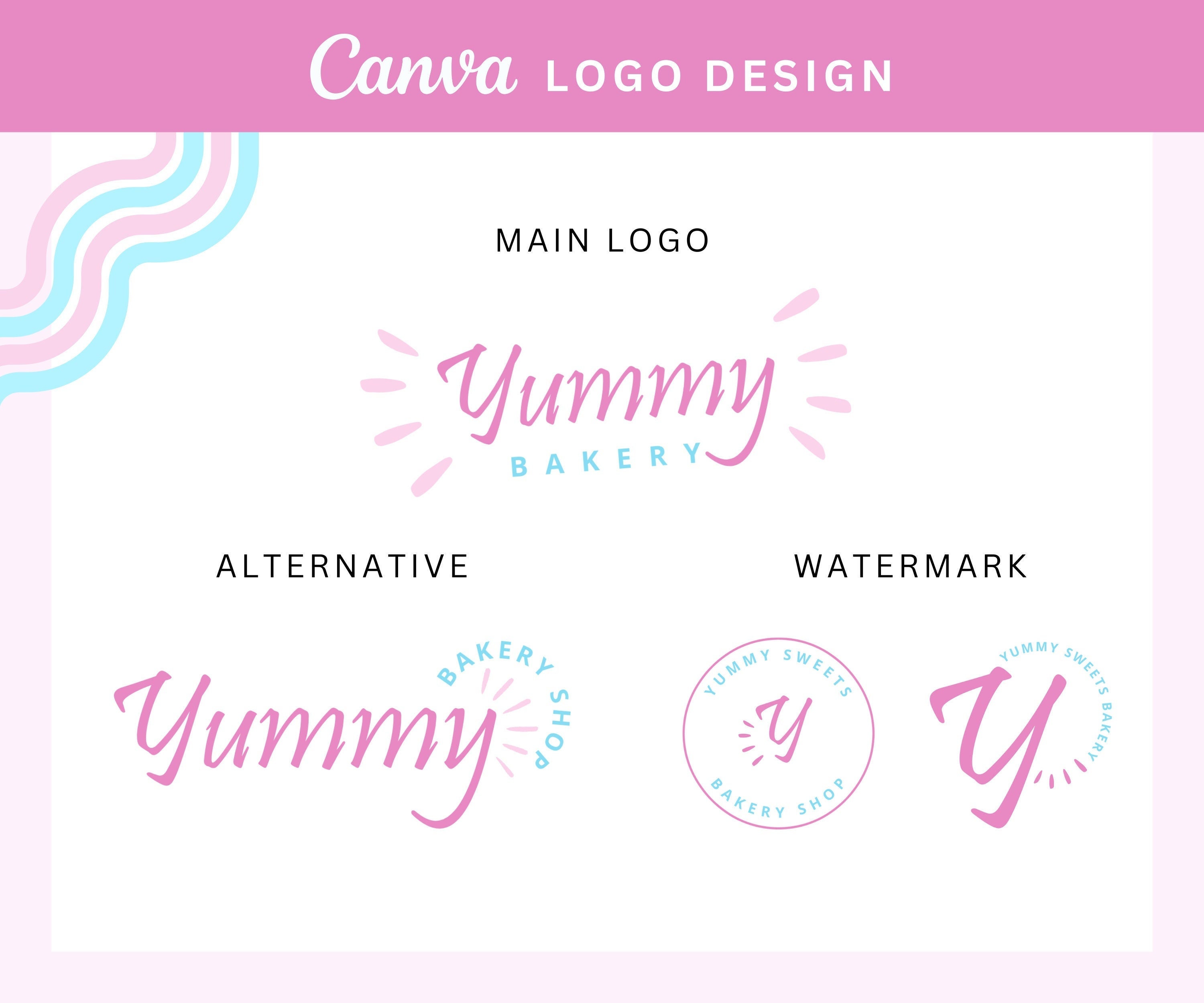 Colorful Logo Canva Template Bakery Logo Design Editable Canva Logo ...
