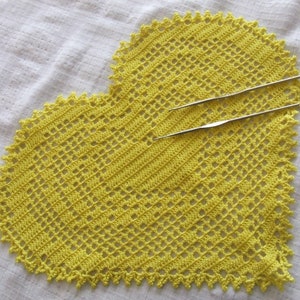 Cuore filet, colore giallo brillante - Etsy Italia