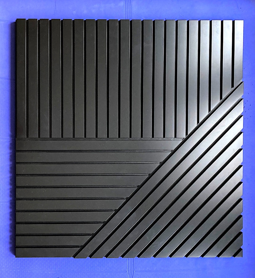 Black Wall Panels 19.5x19.5 Inch 50x50cm Large Wood Wall Panels Wall ...