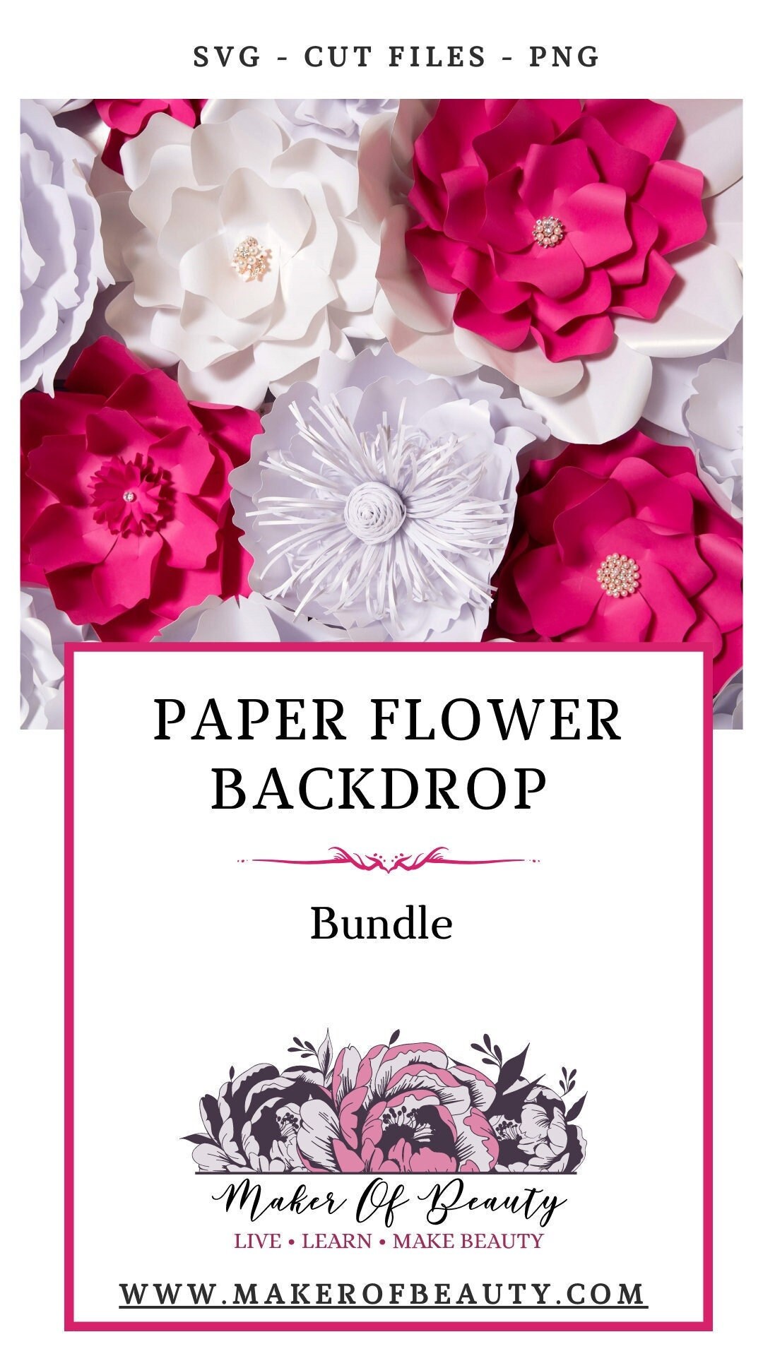 Paper Flower Backdrop Bundle Templates & Tutorial Digital - Etsy