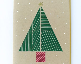Christmas Tree Linocut - Etsy