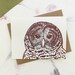 Handprinted Linocut Barred Owl Card 100% Recycled Paper and Sustainable ...