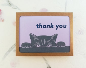 Cat Thank You Note - Etsy