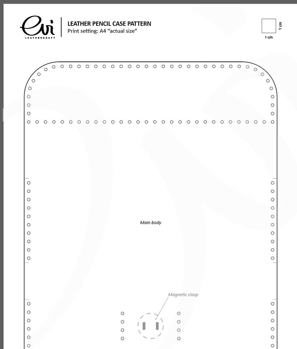 Leather Pencil Case Sewing Pattern: Easy Print Template (PDF Pattern ...