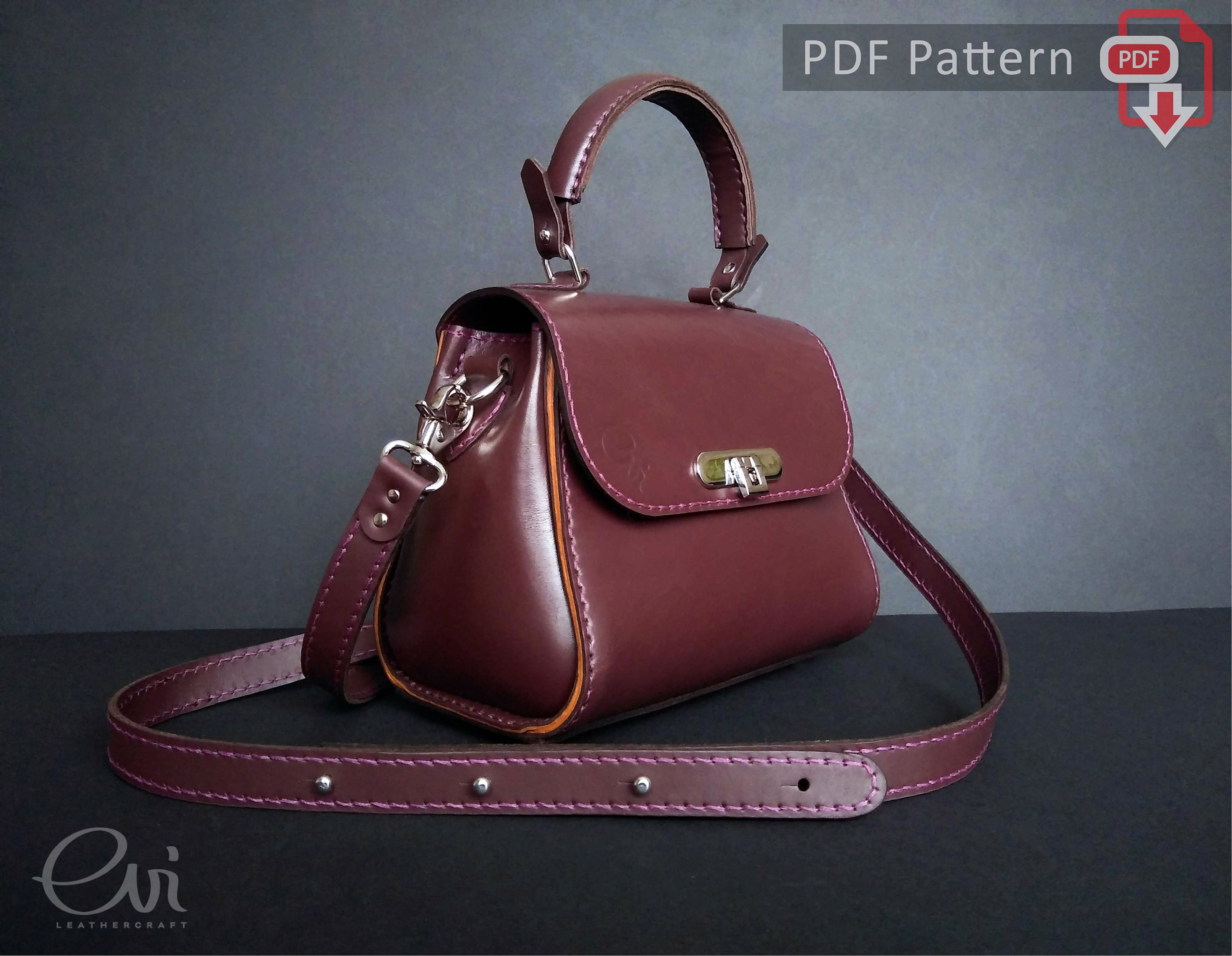 Leather Top-handle Bag PDF Pattern Crossbody Bag Bag | Etsy