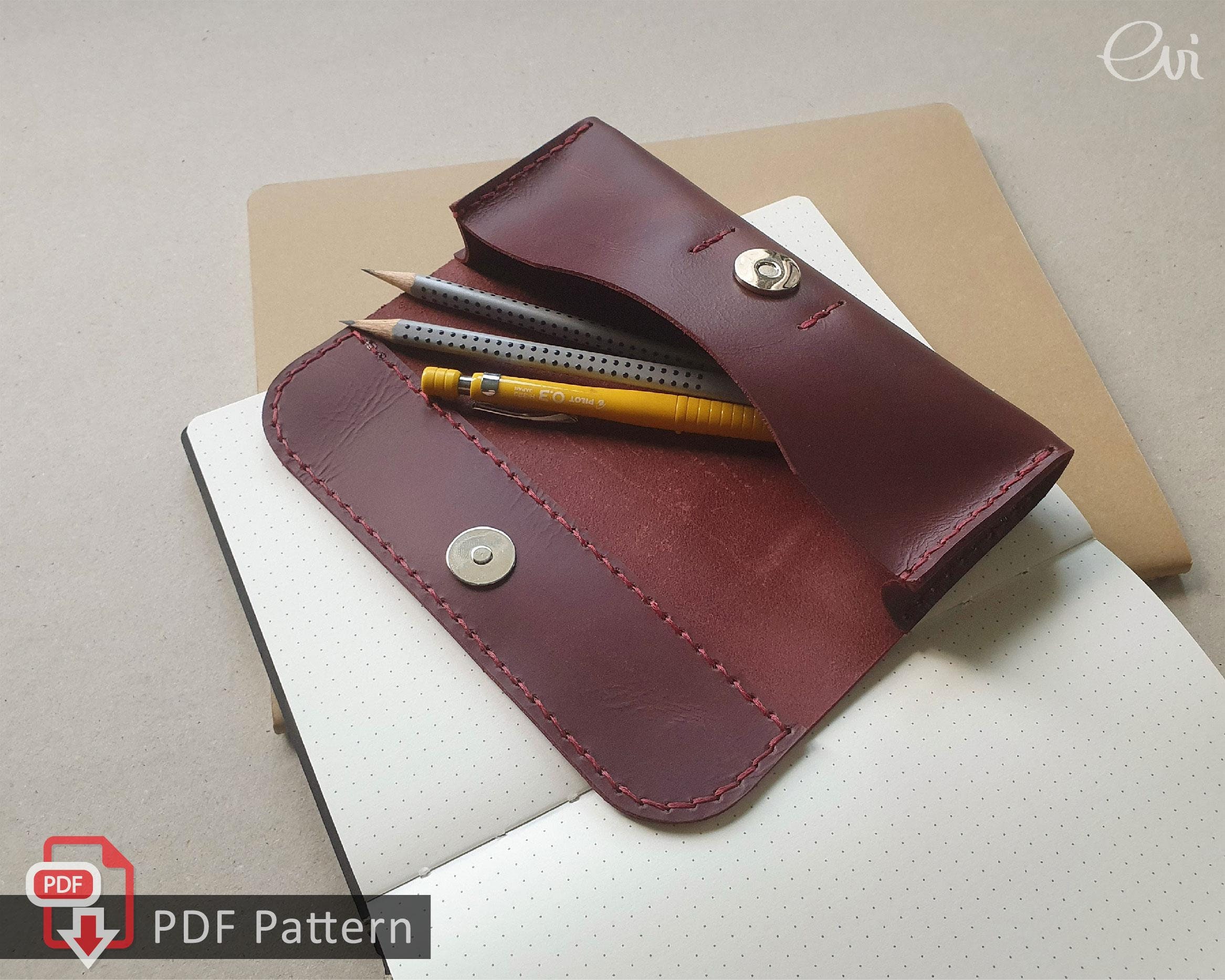 Leather Pencil Case Sewing Pattern: Easy Print Template (PDF Pattern ...
