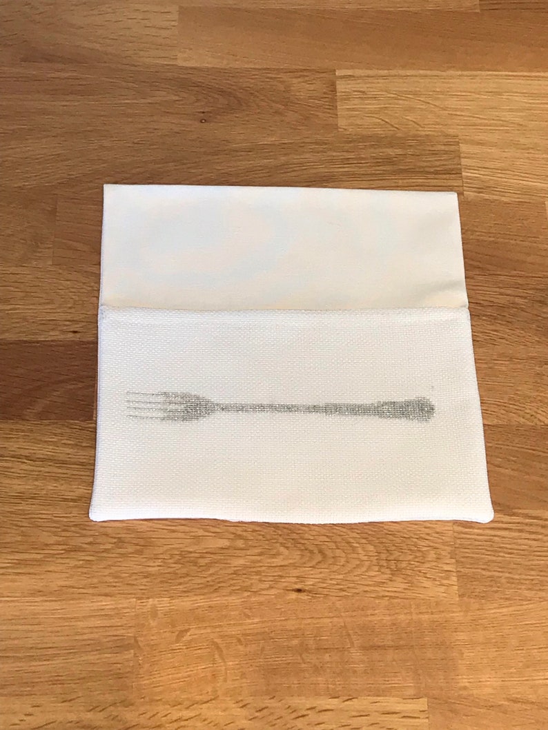 Linen Cutlery Cover / Cutlery Pouch / Set of 3 / White Linen Tableware ...