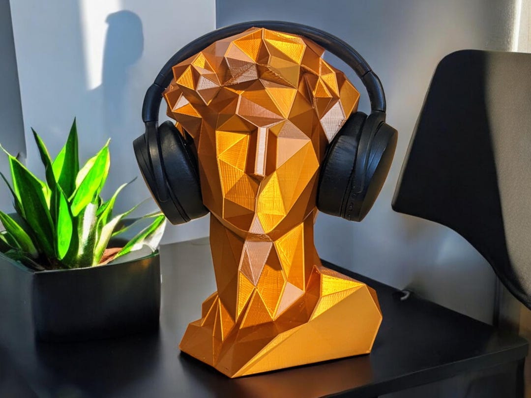 David Statue Headphone Holder, David Headphone Stand, Bust of David ...