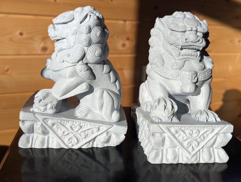 Foo Dogs Statues, Foo Dog Pair, Female Fu Temple Dog, Foo Dog Cubs ...