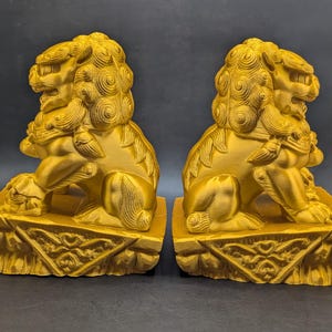 Foo Dogs Statues, Foo Dog Pair, Female Fu Temple Dog, Foo Dog Cubs ...