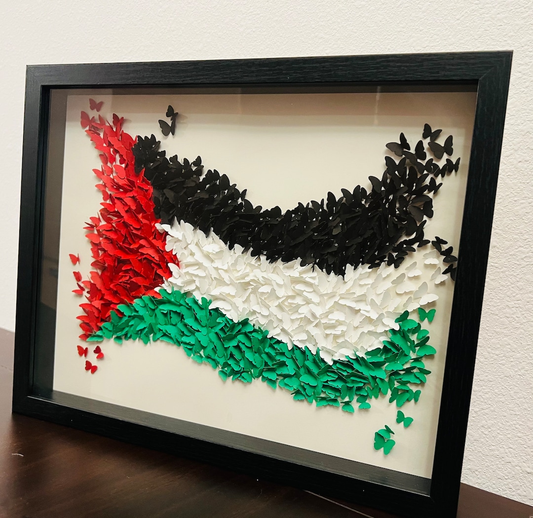 Palestinian Flag,butterfly Palestine Flag, Palestinian Shadow Box ...