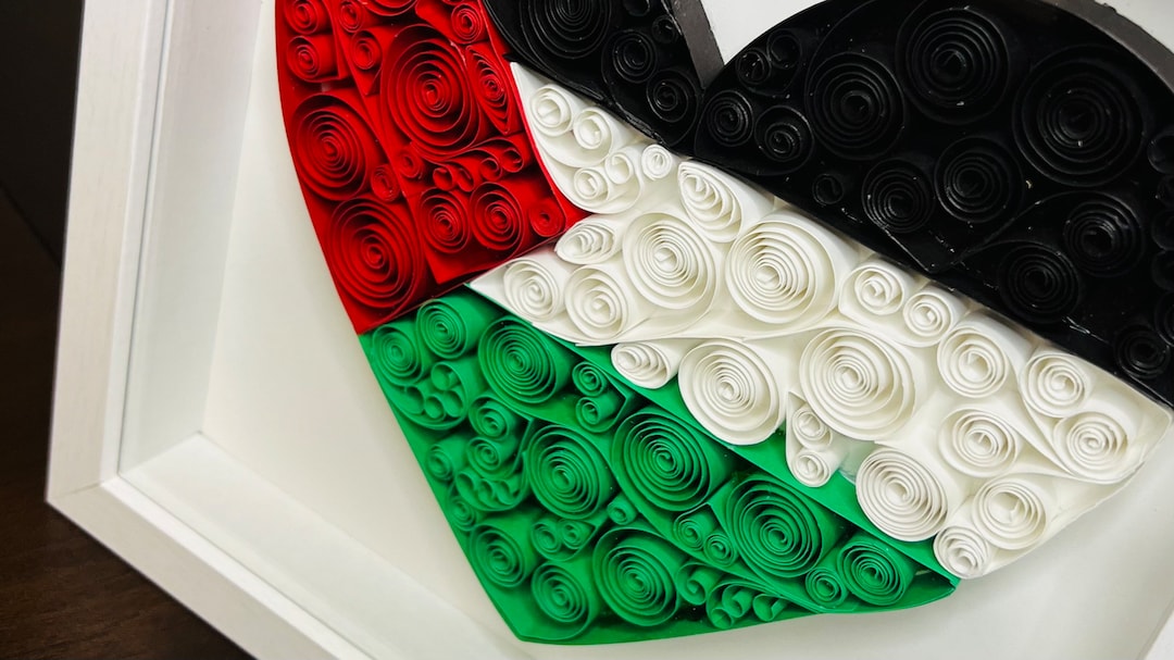 Palestinian Flag , Quilling . Shadowbox. Palestine. - Etsy