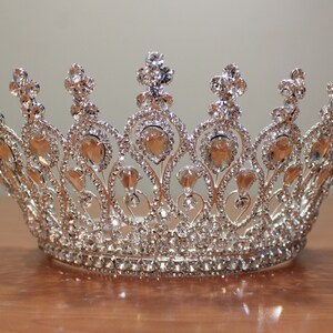 Silver Tiara Crown, Bridal Headpieces Tiara, High Tall Tiaras for Bride ...