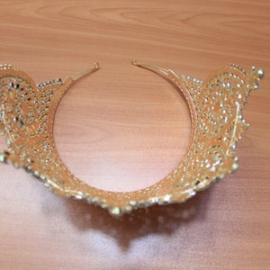 High Tall Queen Crown, Royal Tiaras for Bride, Gold Tall Crowns, Queen ...