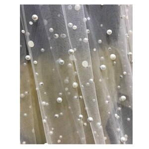 Cathedral Pearls Veil, Heavy Pearls Veil, Beaded Veil With Comb, Bridal ...