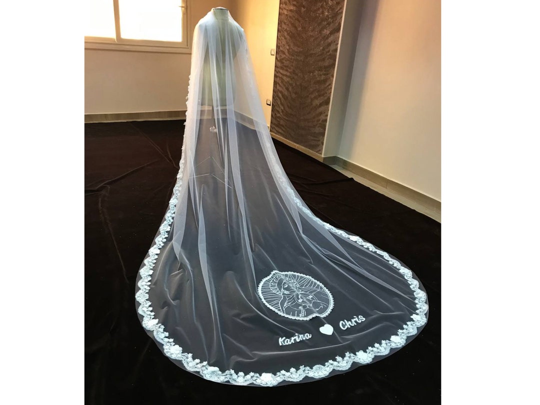 Bespoke Merry Veil, Embroidery Letters Veils, Veil With Phrases Words ...