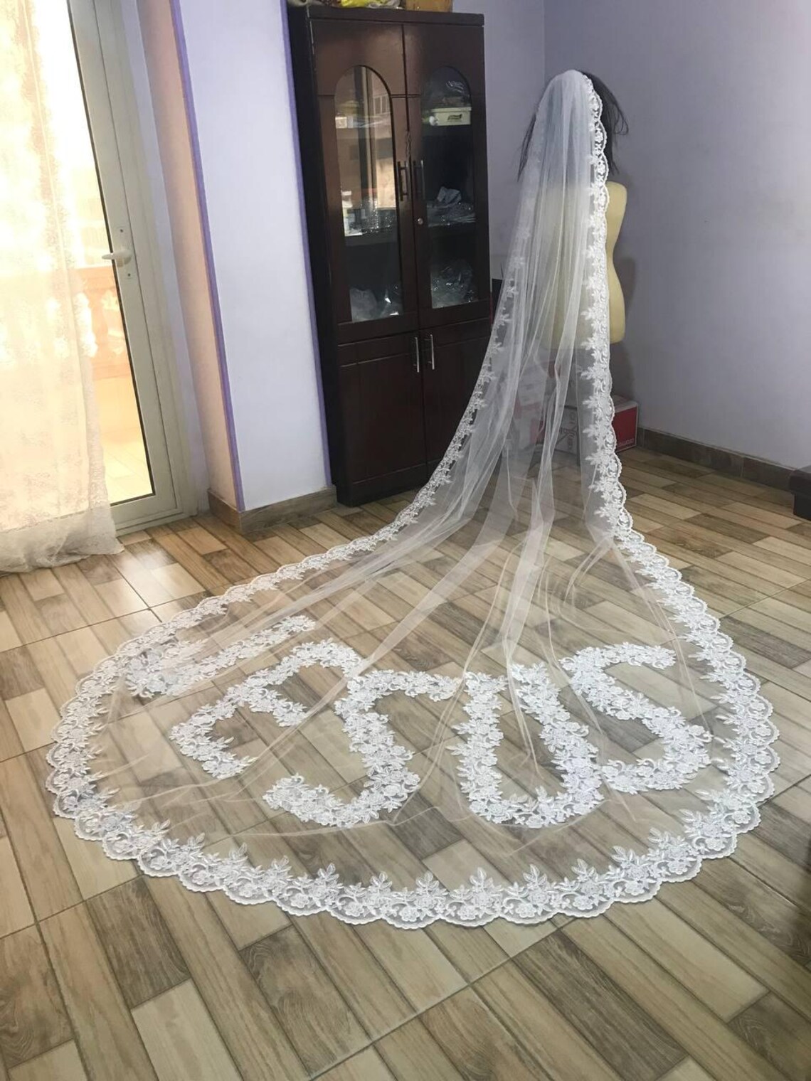 Embroidery Lace Bridal Veil: Custom Name, Jesus, Monogram - Etsy