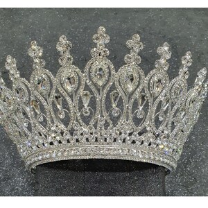 Silver Tiara Crown, Bridal Headpieces Tiara, High Tall Tiaras for Bride ...