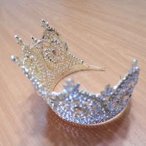 High Tall Queen Crown, Royal Tiaras for Bride, Gold Tall Crowns, Queen ...