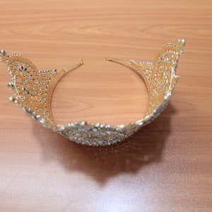 Gold Queen Crown, High Tall Tiaras Crown, Royal Crowns, Silver Queen ...