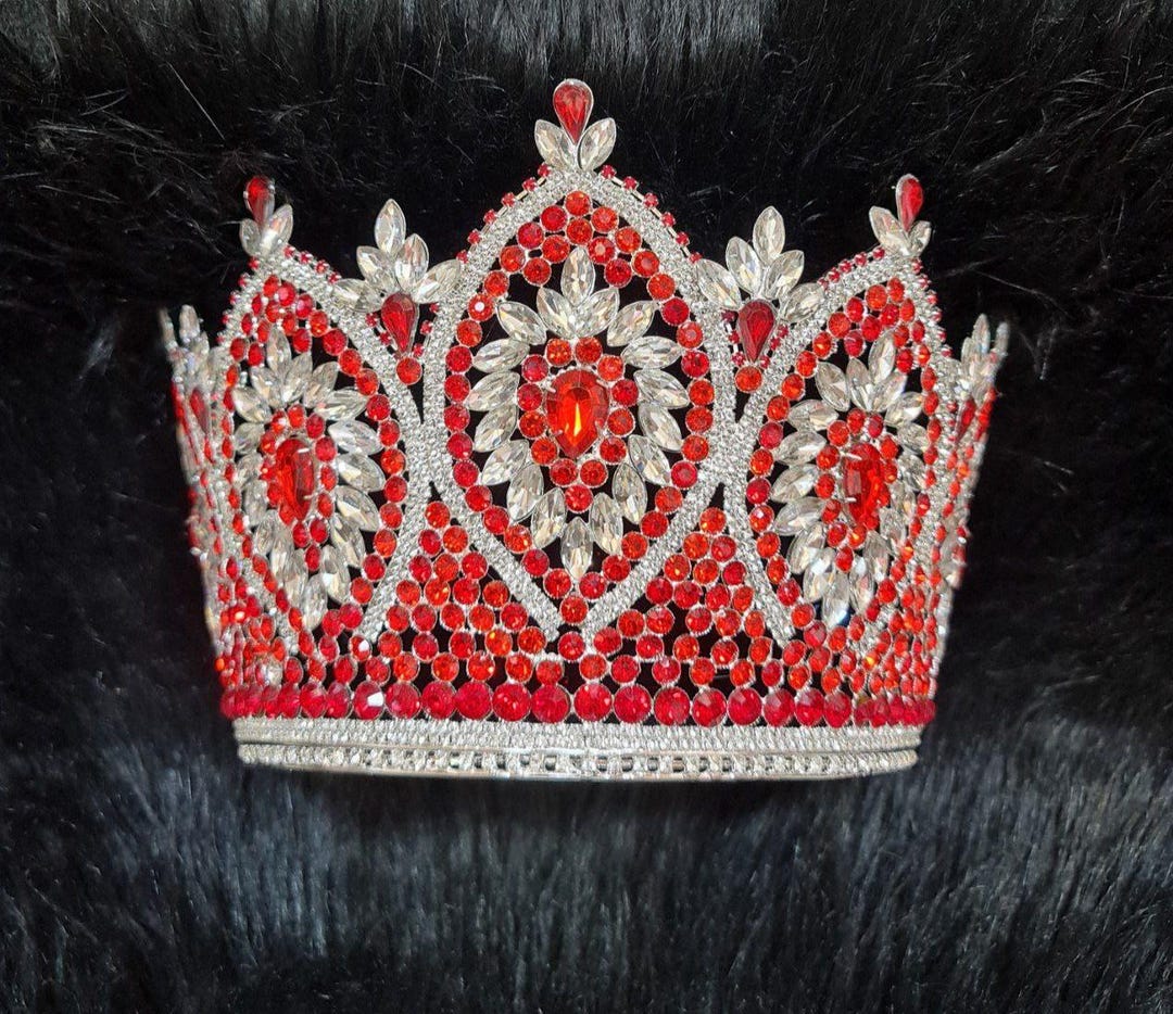 Red Queen Crown, Royal Tiaras for Bride, Gold Tall Crowns, Queen Crowns ...