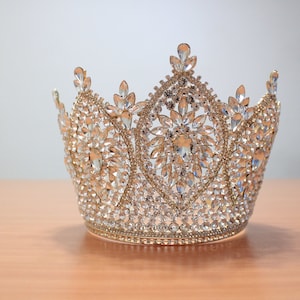 High Tall Queen Crown, Royal Tiaras for Bride, Gold Tall Crowns, Queen ...