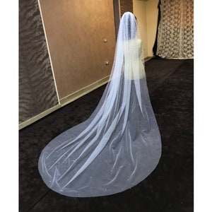 Cathedral Pearls Veil, Heavy Pearls Veil, Beaded Veil With Comb, Bridal ...
