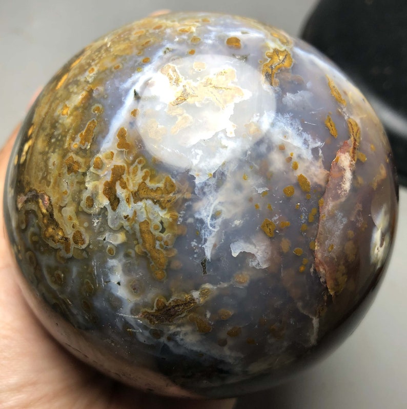 Rare Natural Ocean Jasper Quartz Geode CRYSTAL Sphere BALL - Etsy