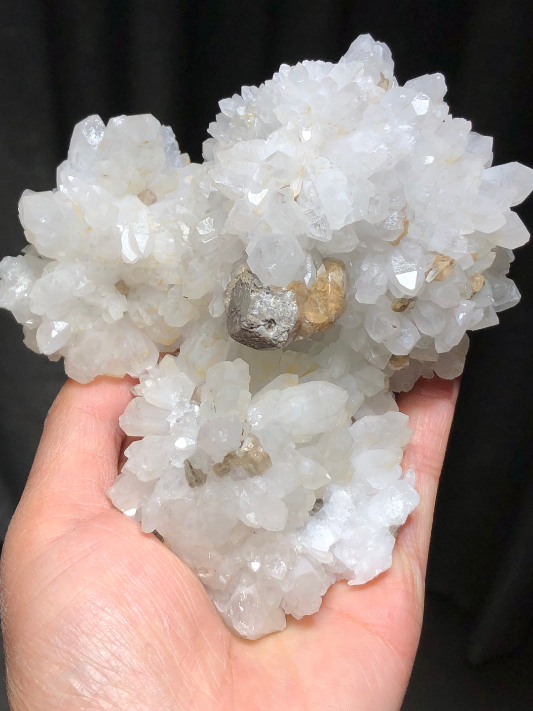 608g New Find Raw Natural White Crystal Cluster & Calcite Specimen X266 ...