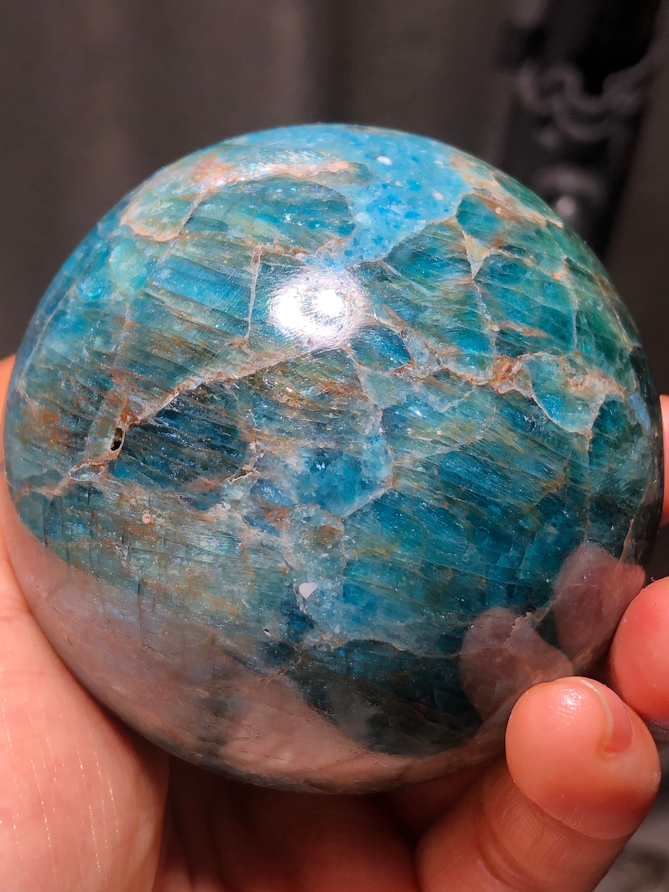 457g blau Apatit Kristall Kugel NATÜRLICHE blaue Apatit QUARTZ | Etsy