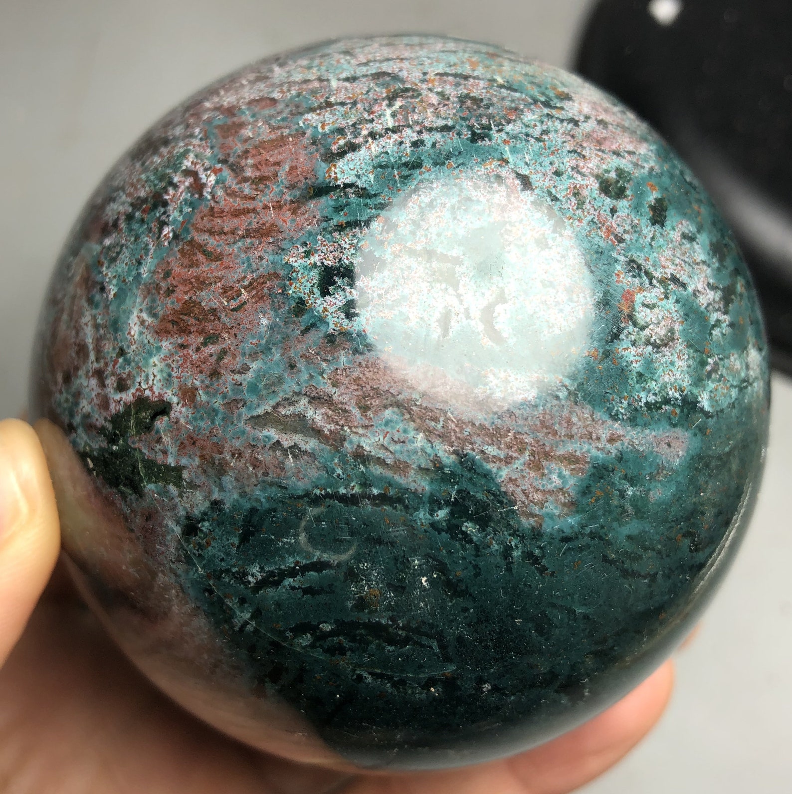 630g Natural Large Ocean Jasper Crystal Ball/palm Stones - Etsy