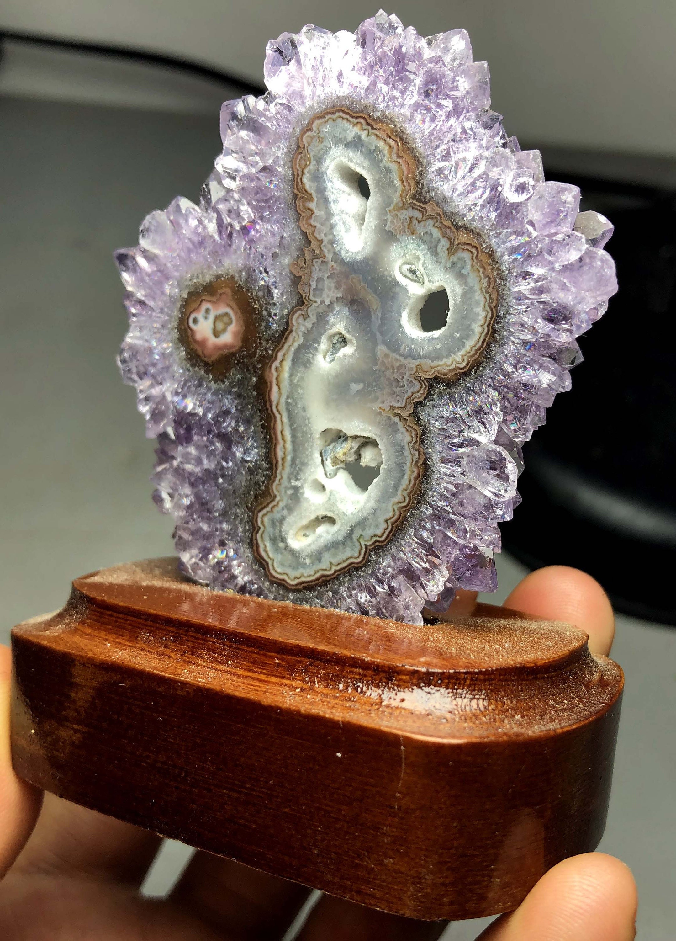 156ct Natural Banded Agate Amethst Slices Crystal Geode | Etsy