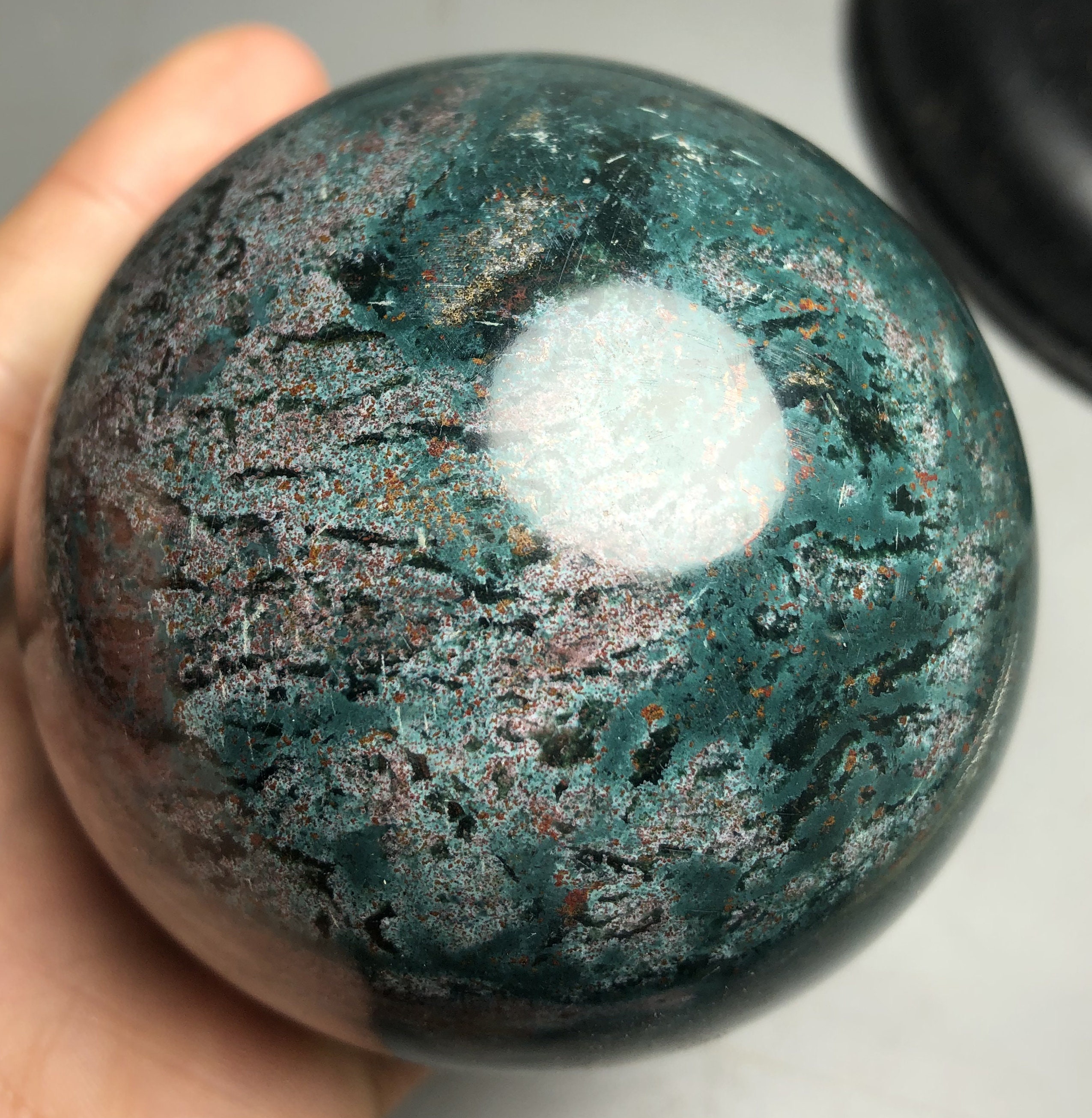 630g Natural Large Ocean Jasper Crystal Ball/Palm Stones | Etsy