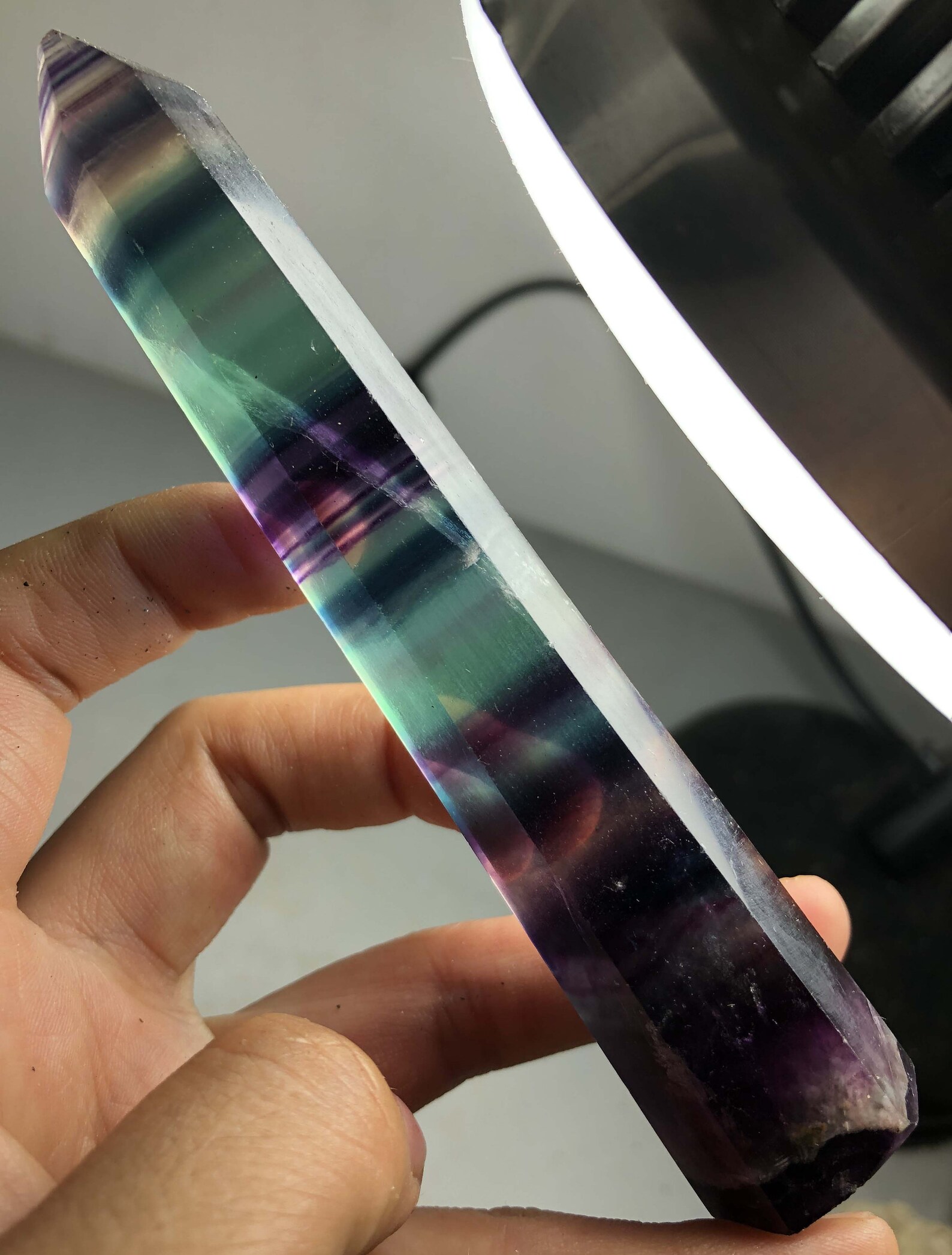 Natural fluorite Crystal Column Magic Wand Obelisk Point Reiki | Etsy