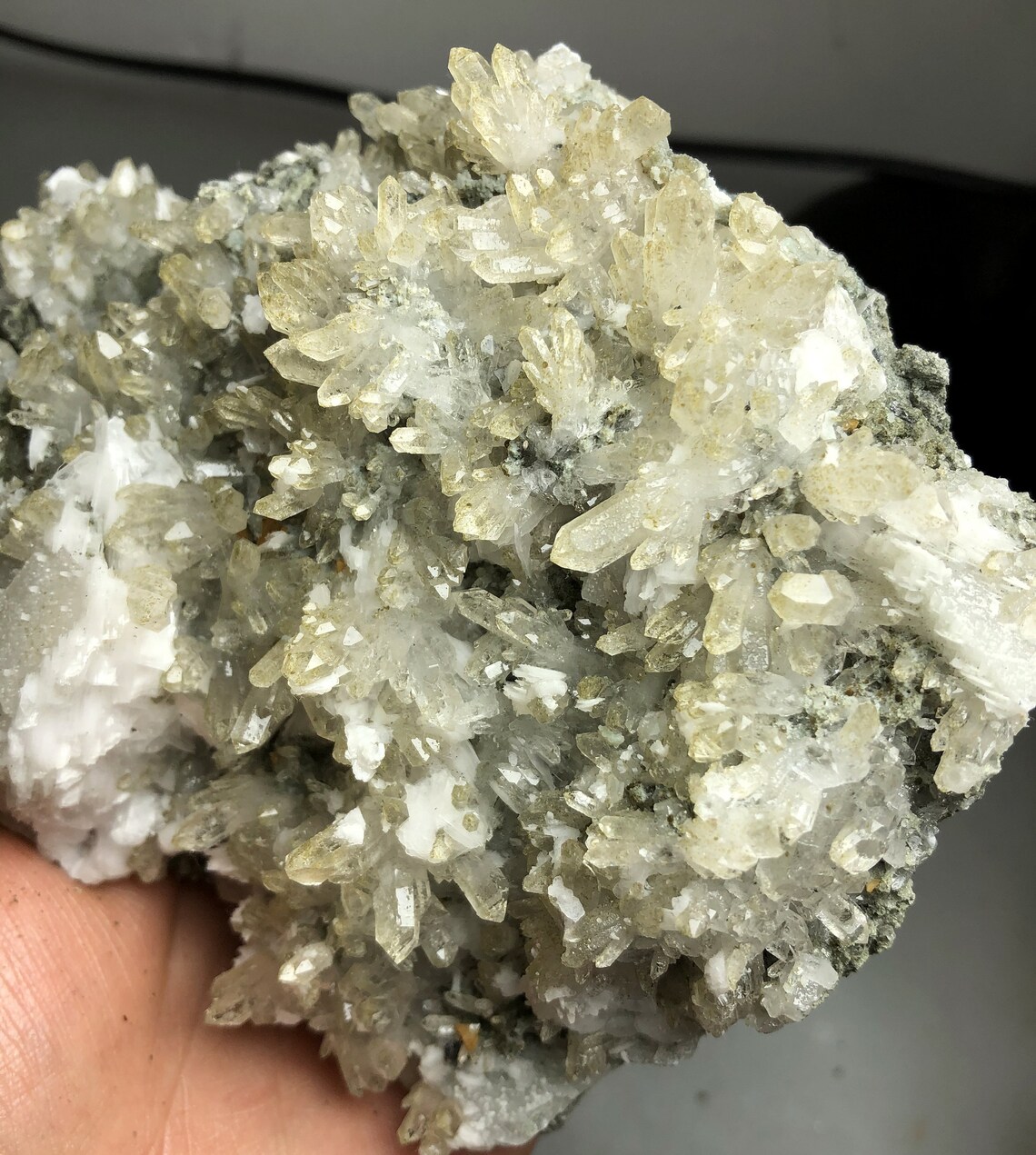 1448g Rare Natural White QUARTZ CRYSTAL Cluster & Calcite - Etsy