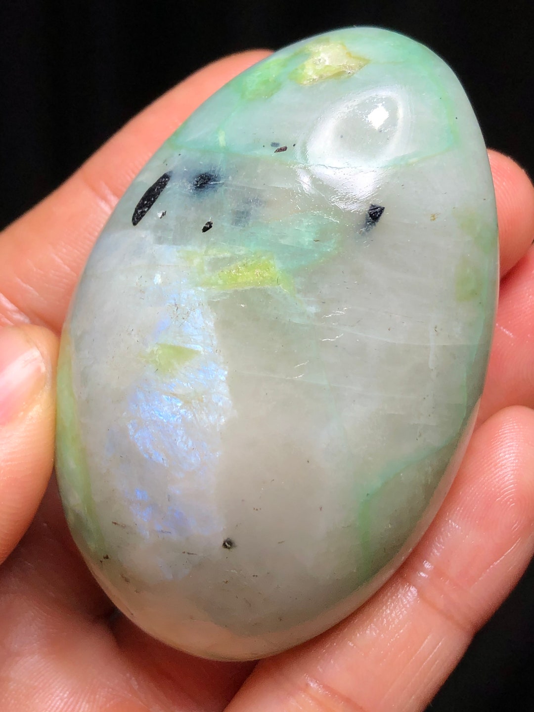 98g Natural Green Moonstone Palmstone Crystal Polished Energy - Etsy