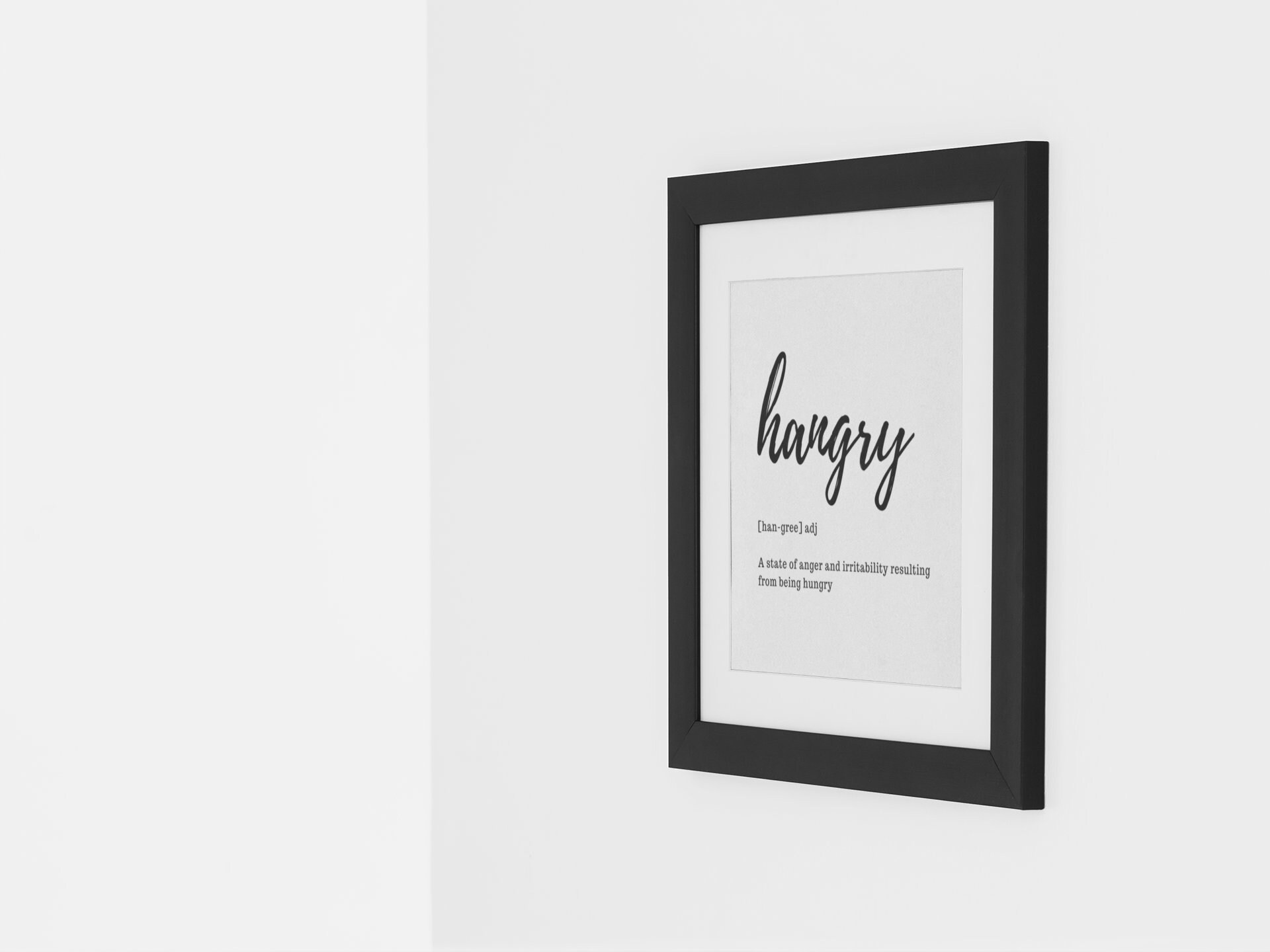 Hangry, Hangry Definition, Hangry Print, Wall Art, Definition Print ...