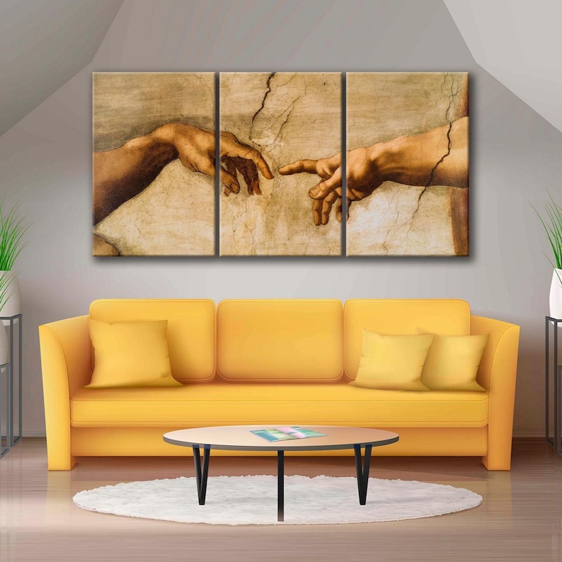 The Creation of Adam Canvas Wall Art Fresco by Michelangelo Canvas ...