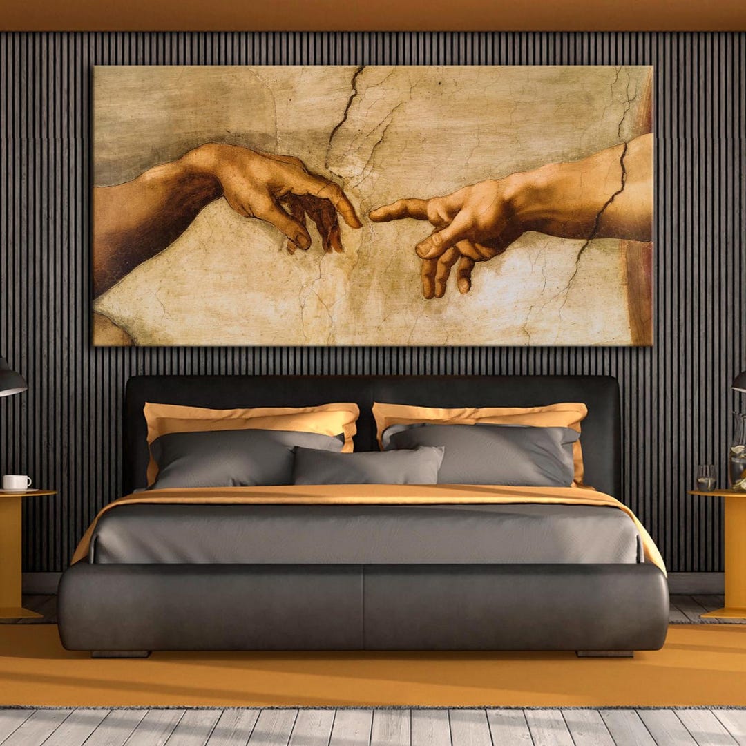 The Creation of Adam Canvas Wall Art Fresco by Michelangelo Canvas ...