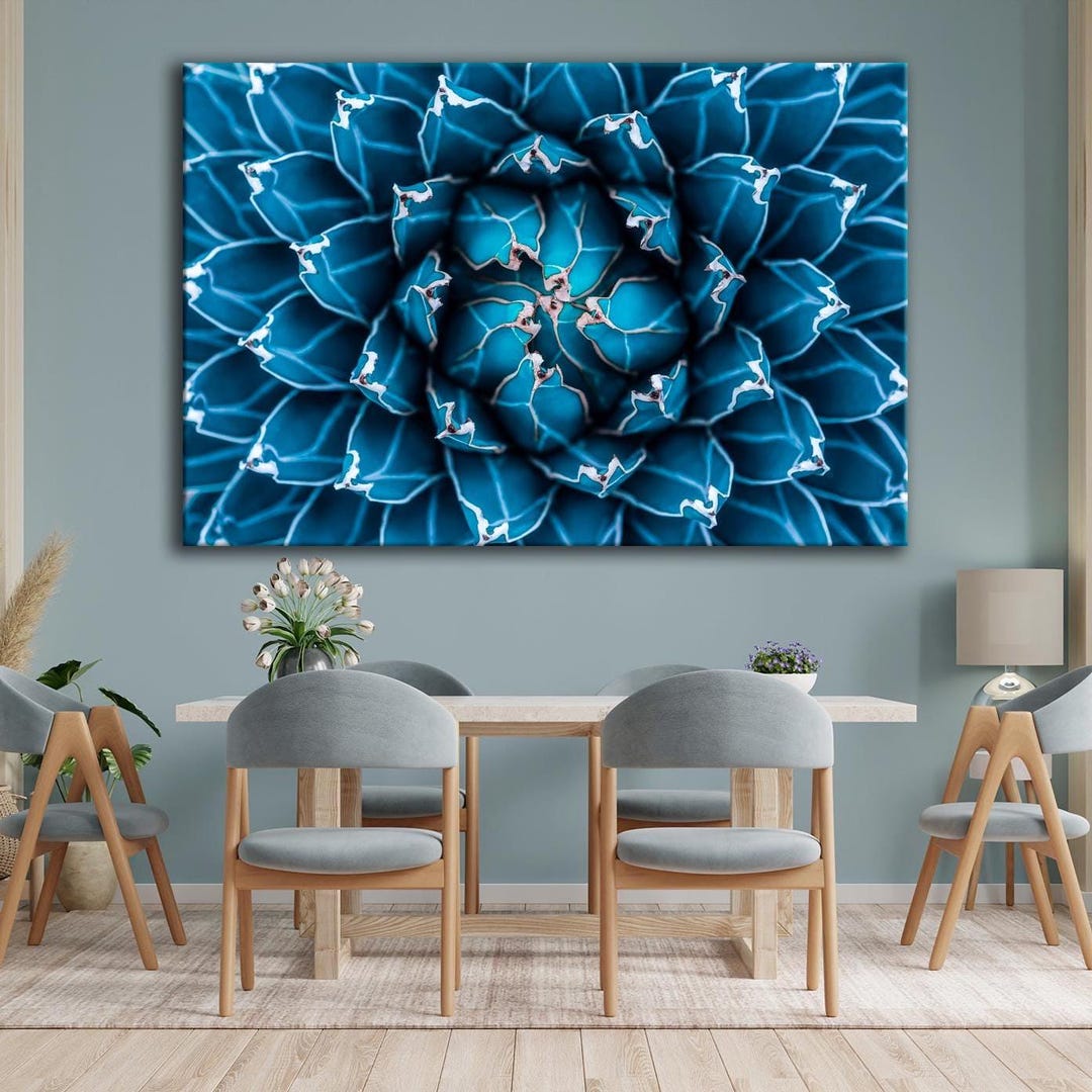 Blue Agave Wall Art Queen Victoria Agave Canvas Print Succulent Art ...