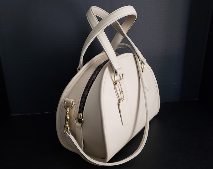 British Tan CHADWICK BOWLER Satchel Bag With Brass, Vintage Coach #9928 ...