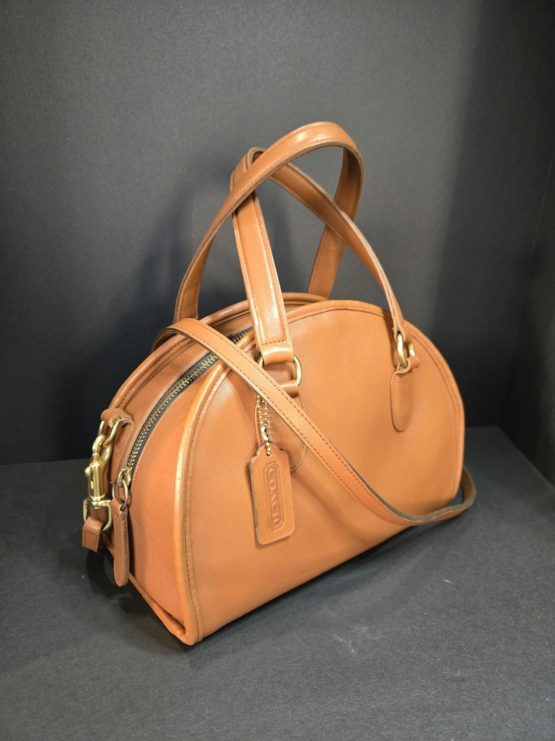 Vintage Coach British Tan CHADWICK BOWLER Satchel Bag With Brass, #9928 ...