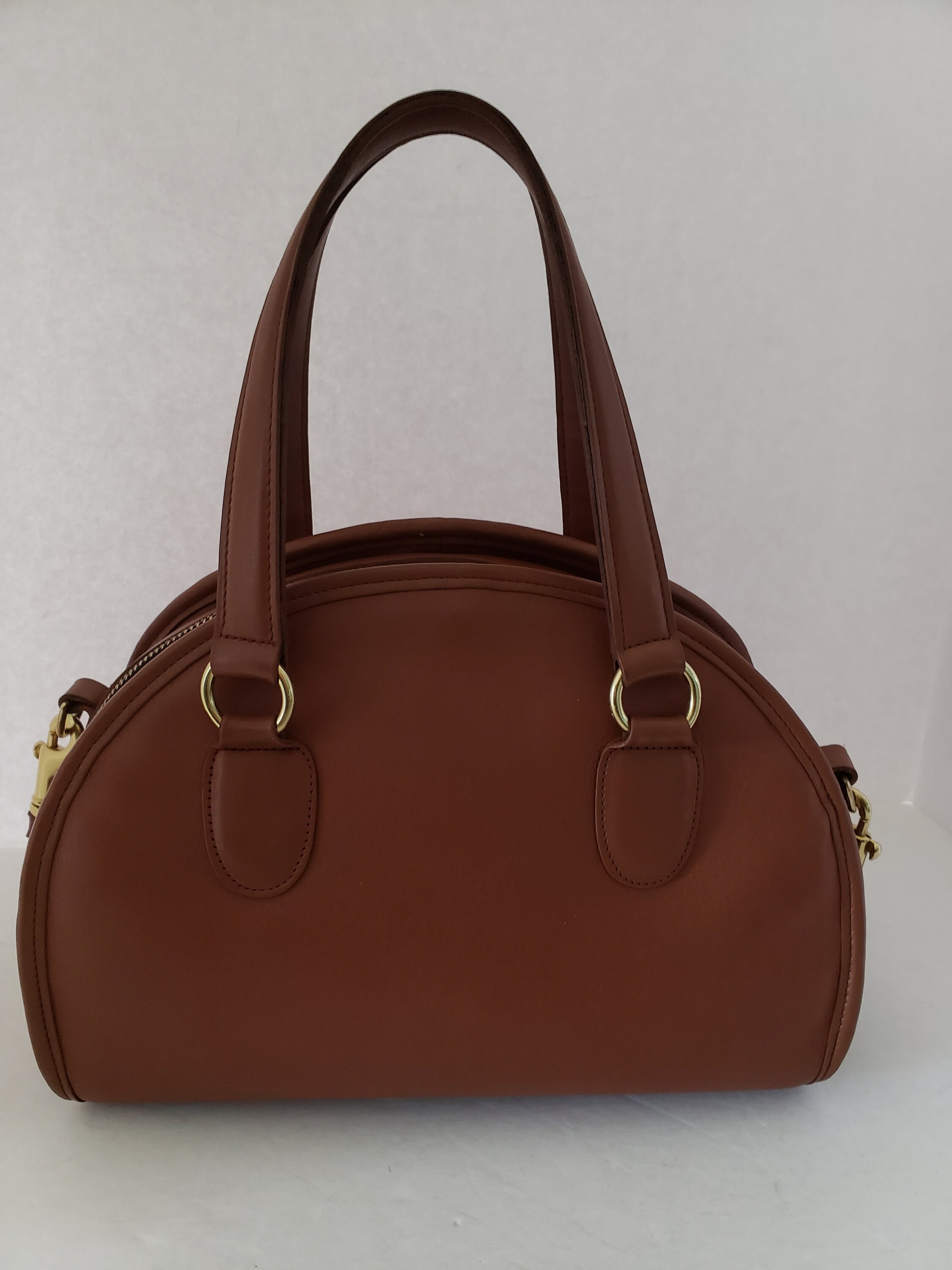 British Tan CHADWICK BOWLER Satchel Bag With Brass, Vintage Coach 9928 ...