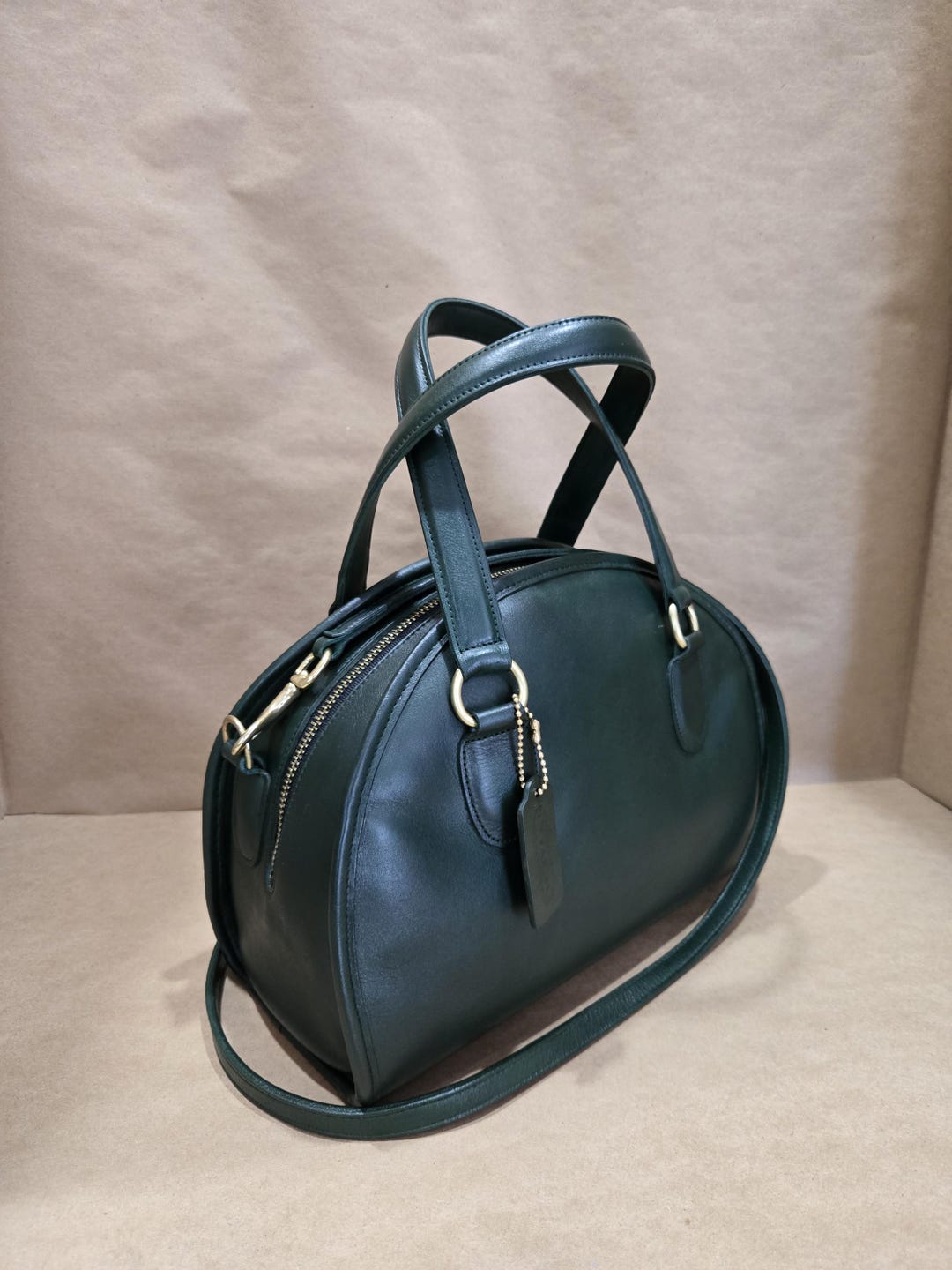 Vintage Coach CUSTOM: Dark Green CHADWICK BOWLER Bag With Brass, Style ...
