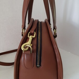 British Tan CHADWICK BOWLER Satchel Bag With Brass, Vintage Coach 9928 ...