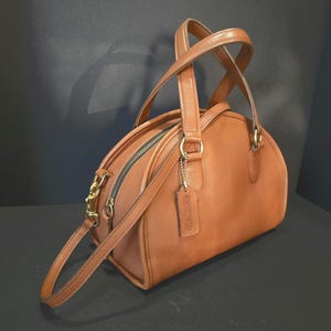 British Tan CHADWICK BOWLER Satchel Bag With Brass, Vintage Coach #9928 ...