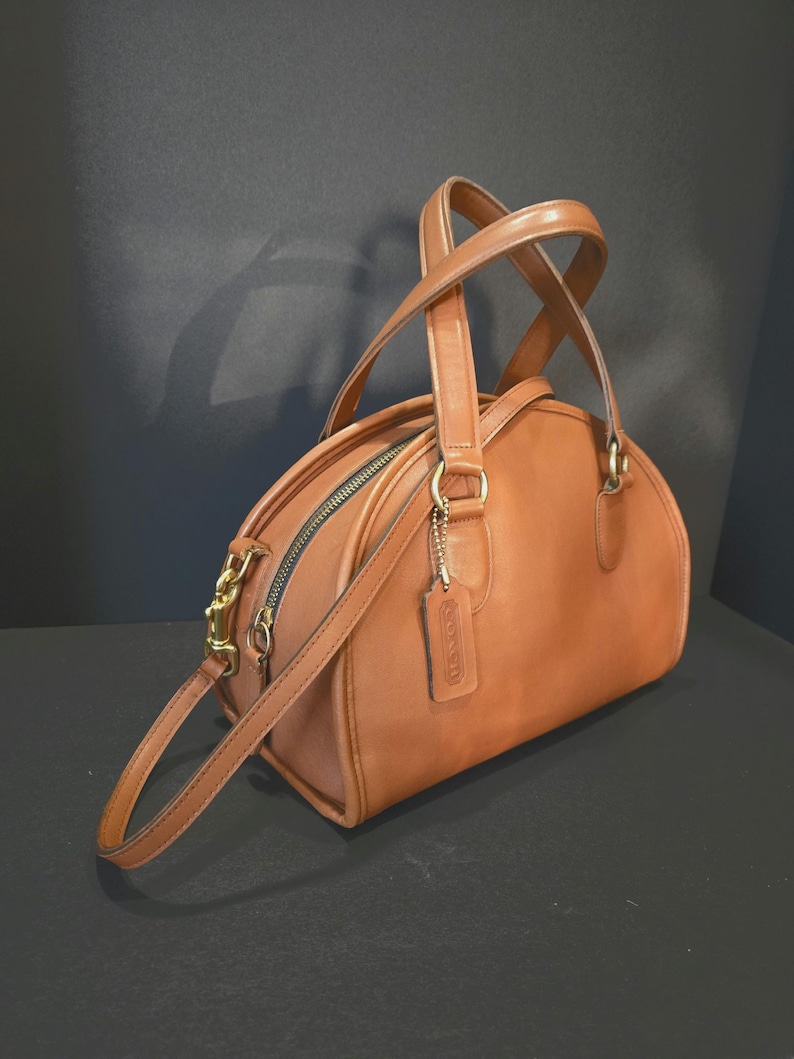 Vintage Coach British Tan CHADWICK BOWLER Satchel Bag With Brass, #9928 ...