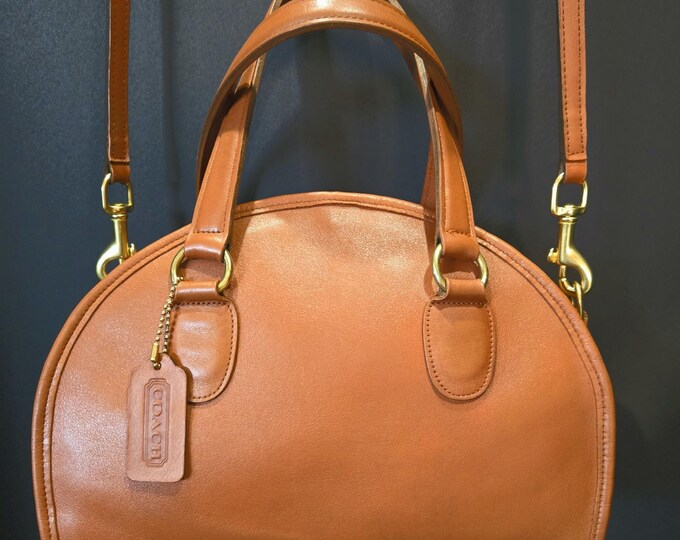 British Tan CHADWICK BOWLER Satchel Bag With Brass, Vintage Coach #9928 ...
